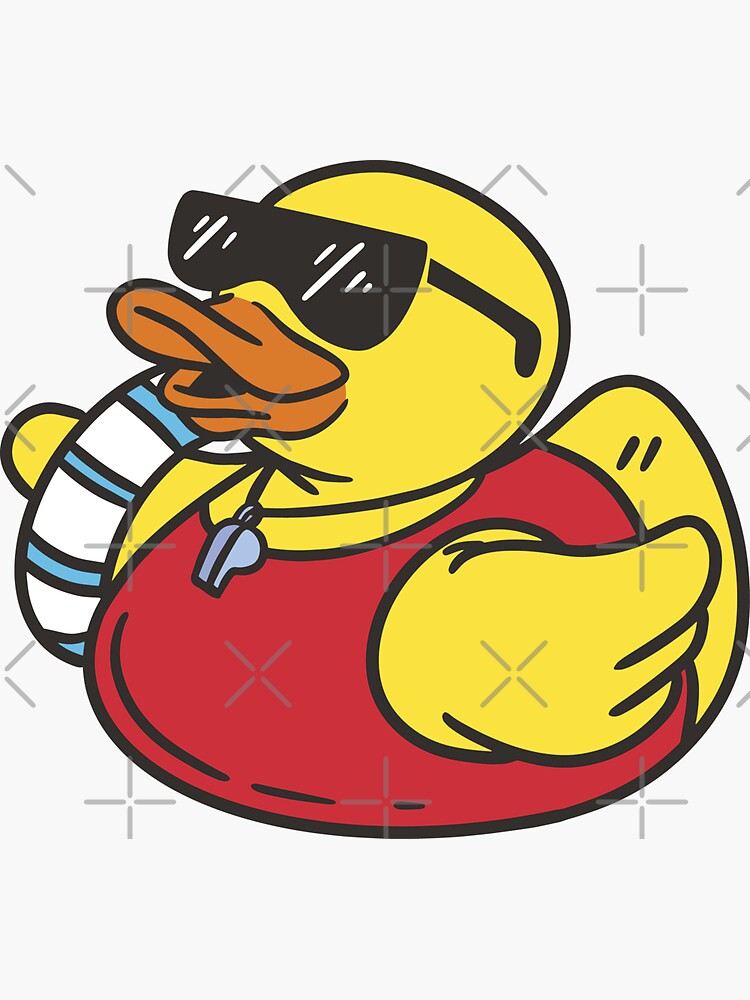 "Rubber duck, lifeguard" Sticker by DerSenat | Redbubble