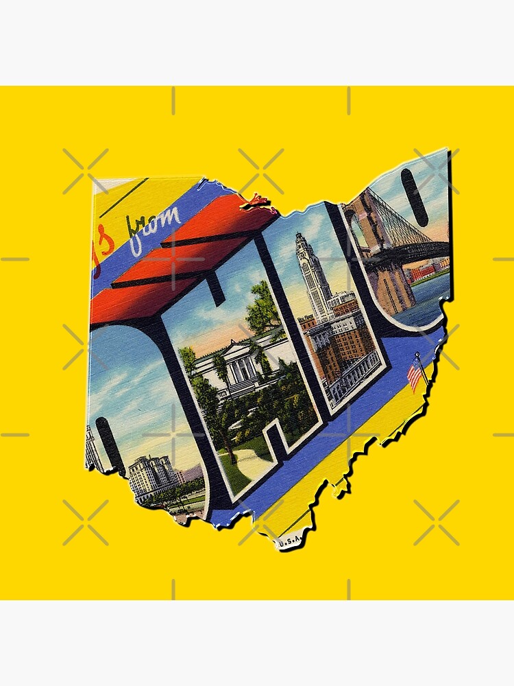 "Vintage And Retro Of Ohio Map With Vintage comics Page Name" Art Print ...