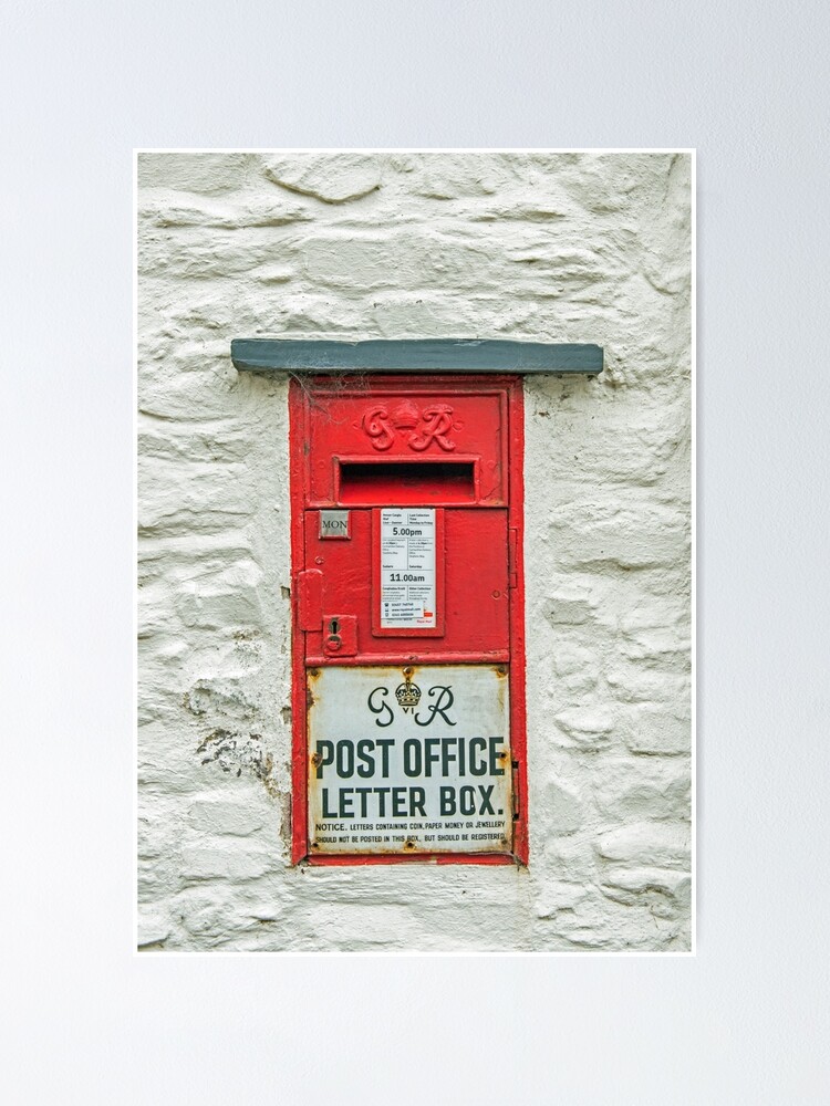 "Red George V Letterbox in Laugharne Carmarthenshire" Poster for Sale ...