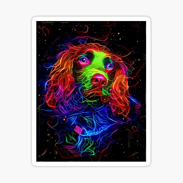 "dog art,cute dog art" Sticker by Artrendshop | Redbubble
