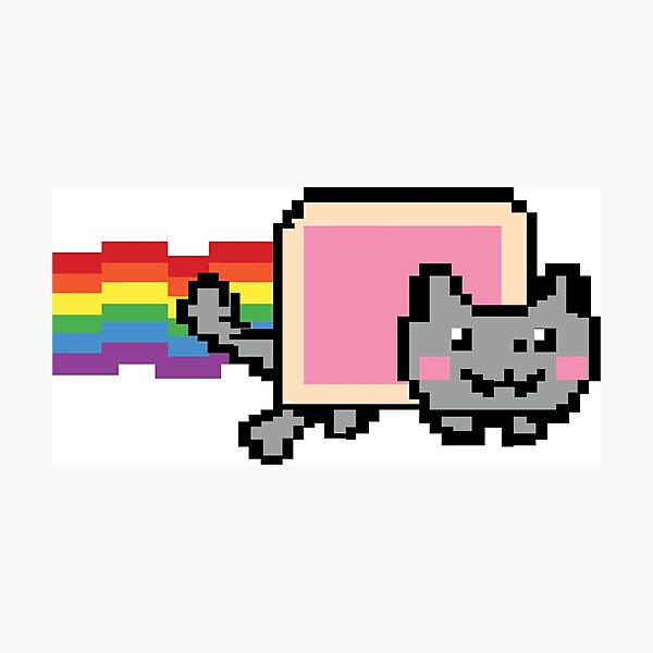 Lámina fotográfica «Fat pixel cat NFT blockchain, token no fungible ...