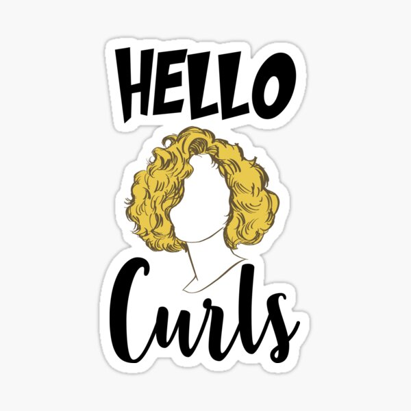 "Hello Curls" Sticker for Sale by Bendthetrend | Redbubble
