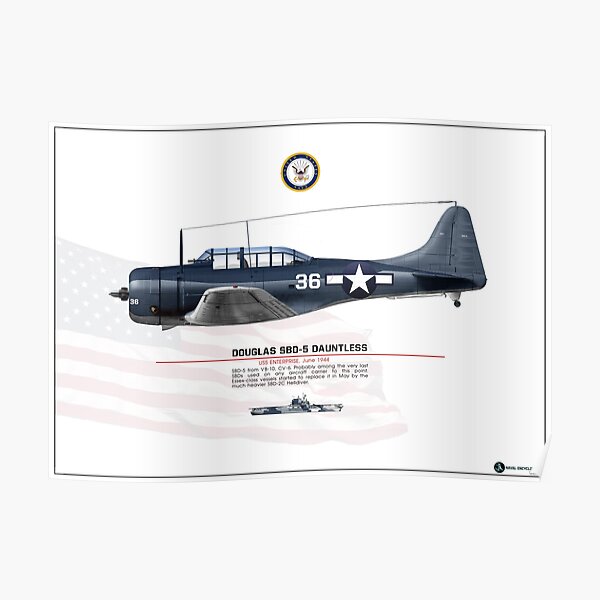 "Douglas SBD-5 Dauntless, 1944" Poster for Sale by TheCollectioner ...