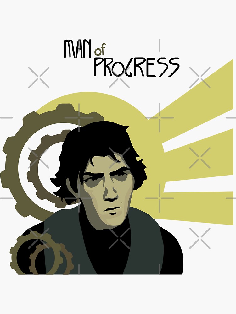 "Viktor Man of Progress" Sticker by JabaDesigned | Redbubble
