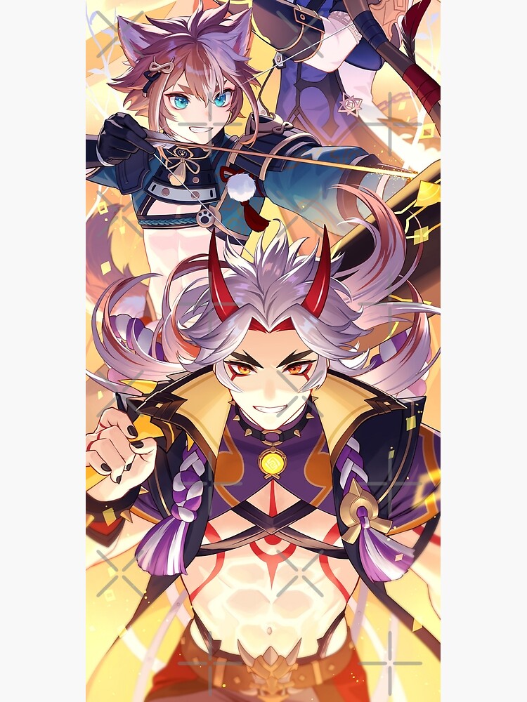 Poster « Arataki Itto et Gorou - Genshin Impact », par artwala74 ...