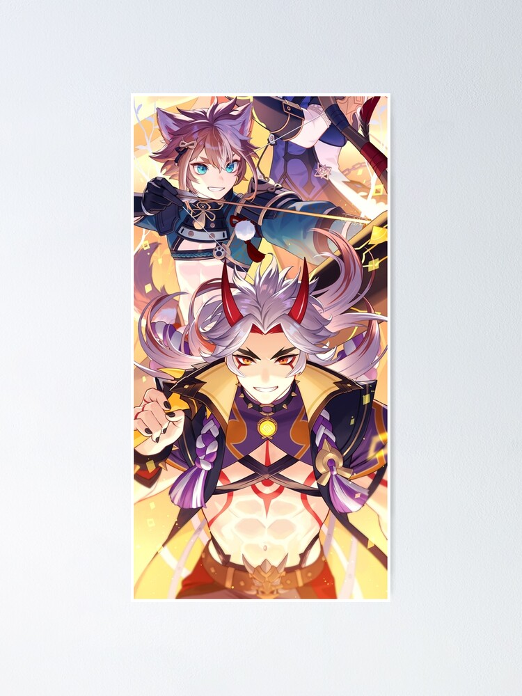 Poster « Arataki Itto et Gorou - Genshin Impact », par artwala74 ...