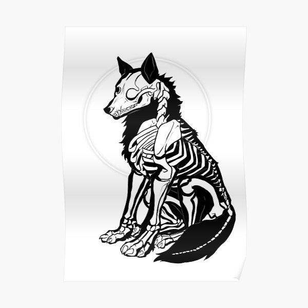 "Wolf skeleton silhouette" Poster by ZoruCreations | Redbubble