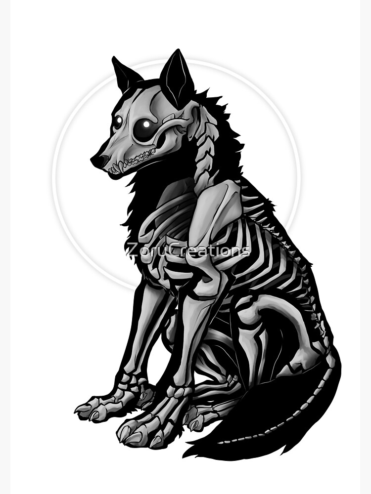 "Wolf skeleton silhouette" Art Print for Sale by ZoruCreations | Redbubble