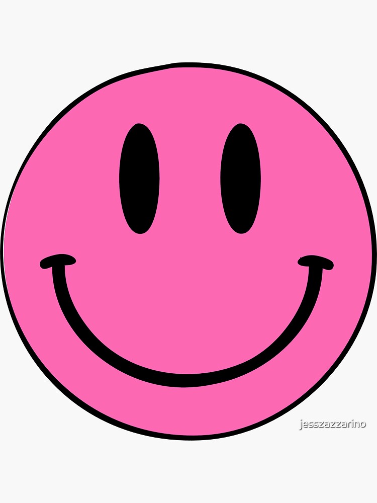 "Smiley Face (Hot Pink)" Sticker for Sale by jesszazzarino | Redbubble