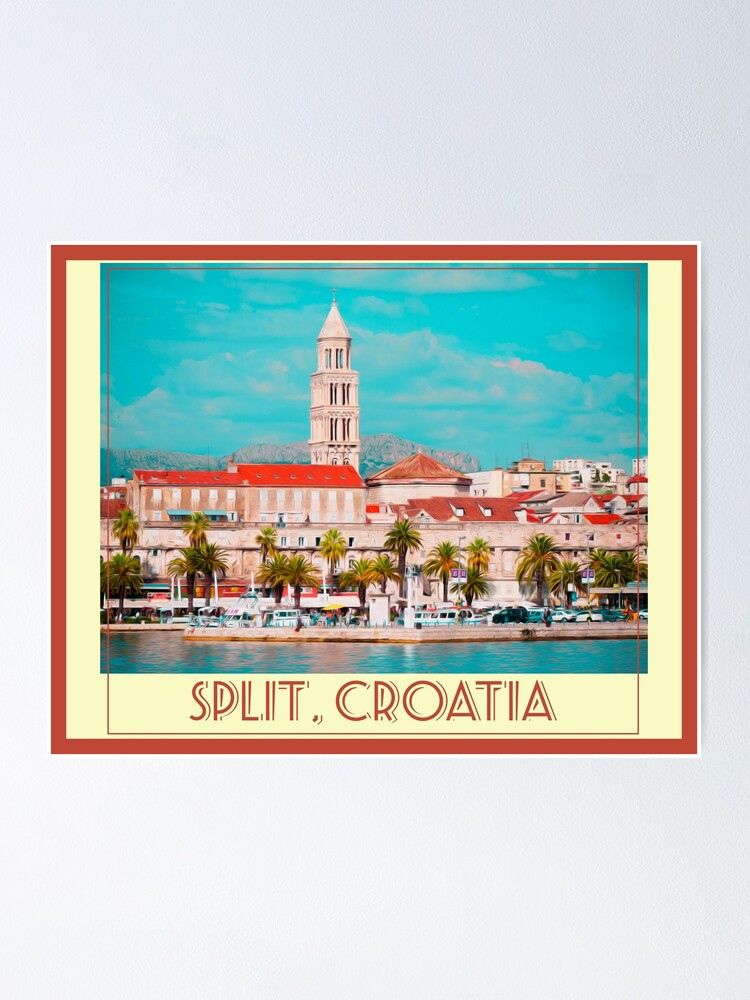 "Split Croatia Vintage Travel Poster" Poster for Sale by raetucker ...