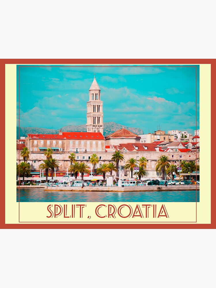 "Split Croatia Vintage Travel Poster" Sticker for Sale by raetucker ...