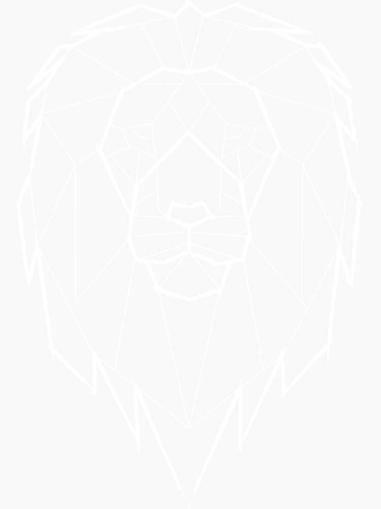 "Leo Lion Geometric Geometry Polygon White Lineart Zodiac Sign" Sticker ...