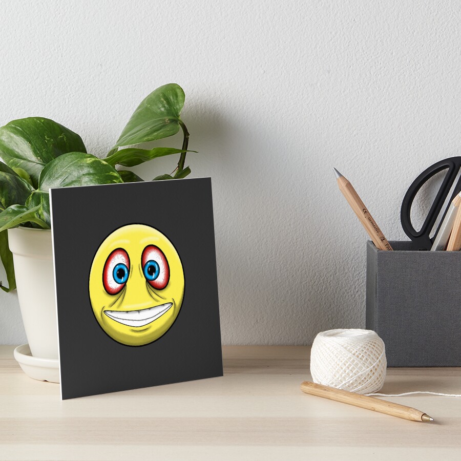 "Disturbed Emoji, Funny Smiley Face" Art Board Print by Meme-Tees ...