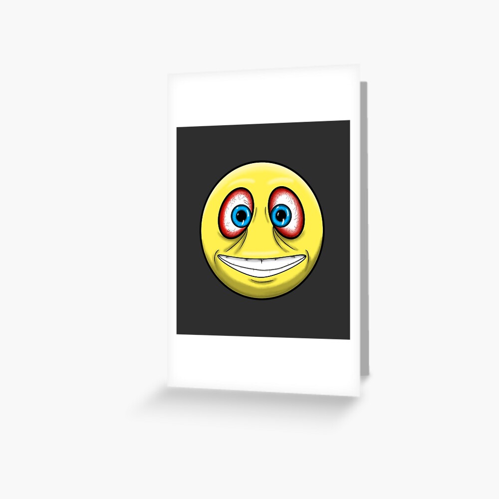 "Disturbed Emoji, Funny Smiley Face" Greeting Card by Meme-Tees ...