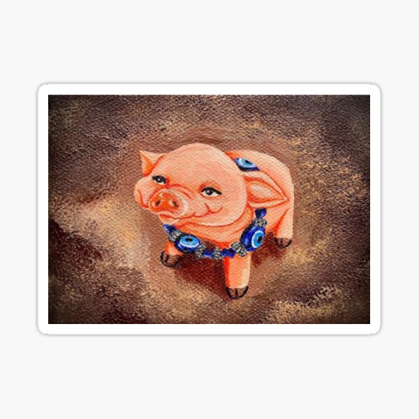 "Good Vibe Pig" Sticker for Sale by SmolArtDork | Redbubble
