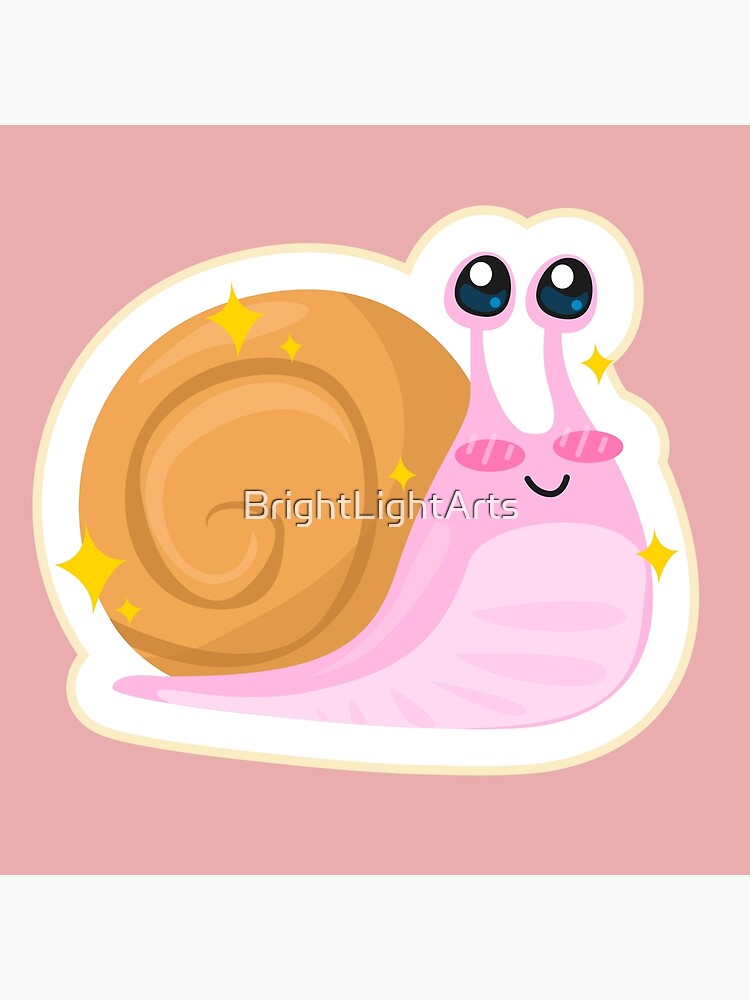 Lámina fotográfica «Lindo dibujo de dibujos animados de caracol kawaii ...