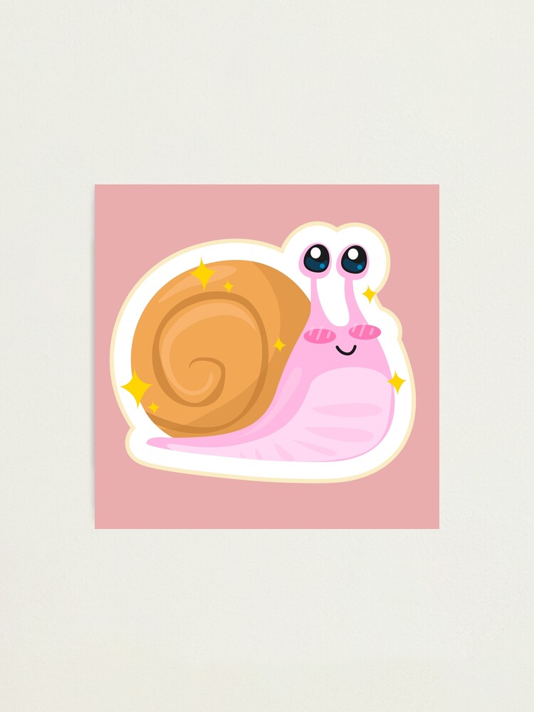 Lámina fotográfica «Lindo dibujo de dibujos animados de caracol kawaii ...