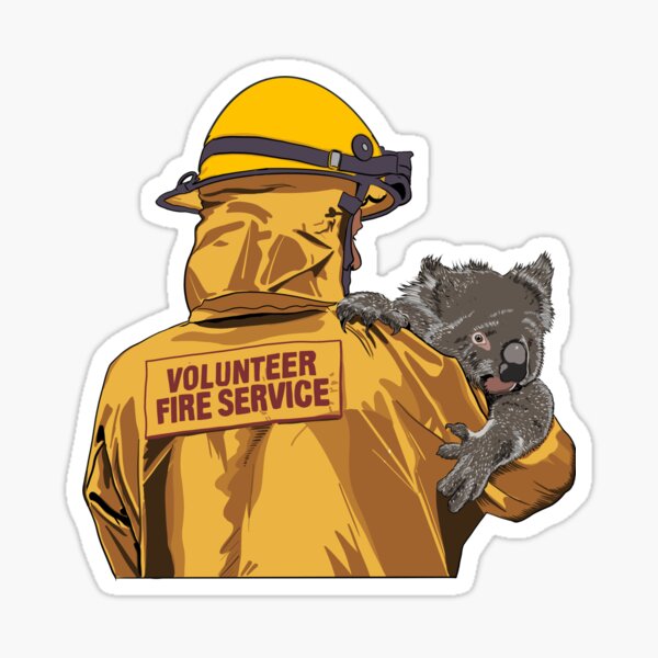 "Help Koalas volunteer fire service" Sticker for Sale by Remicalinsya ...