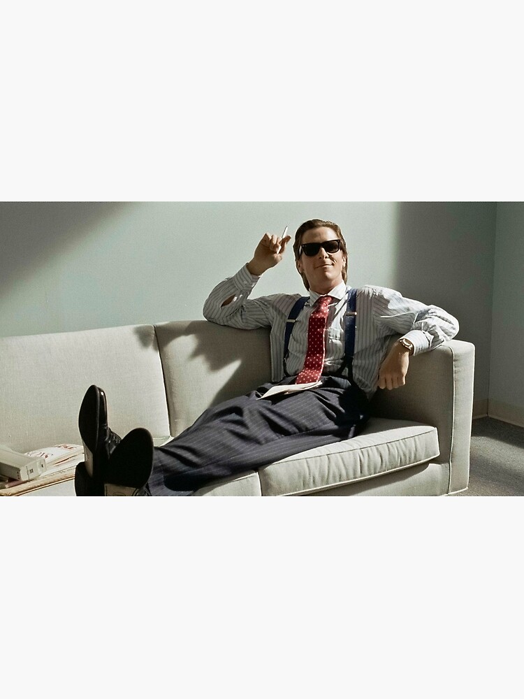 "American Pshyco: Patrick Bateman Laying In Couch With Style" Poster ...