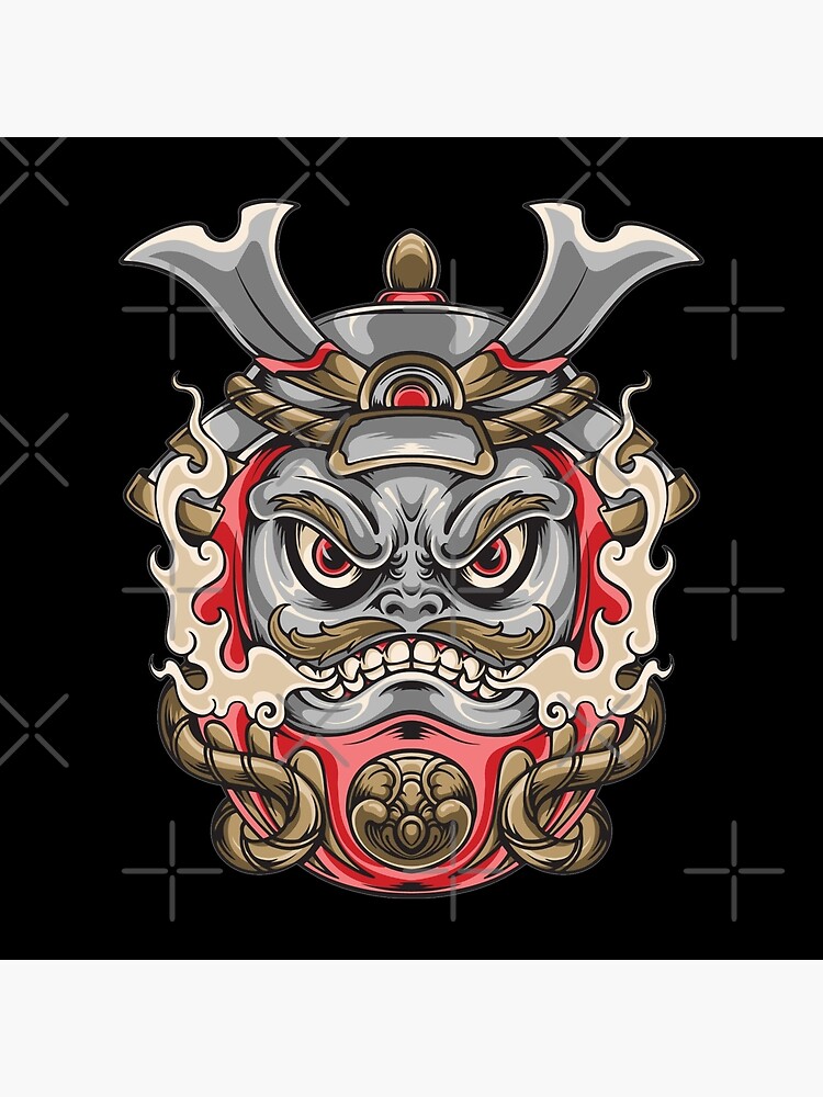 "angry japanese samurai mask and helmet" Poster for Sale by bisly ...