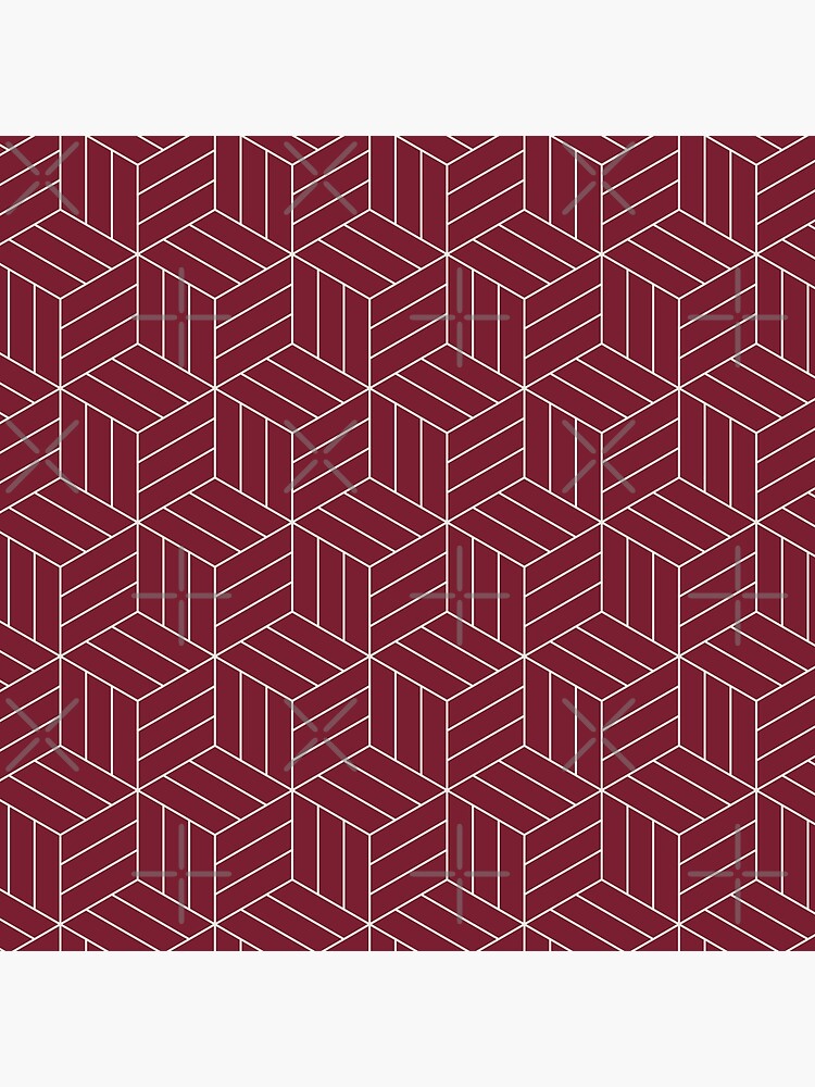 "Japanese pattern of geometric cubes in red" Poster by PAINT-ing ...