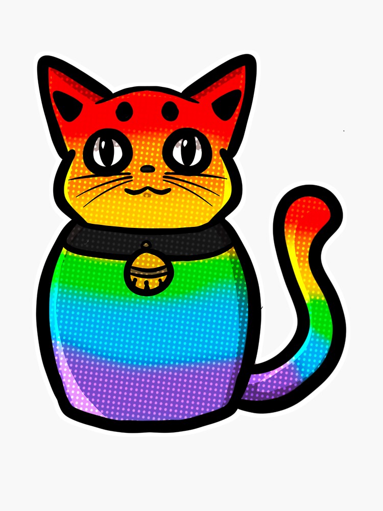 "Pride Cat - Rainbow Pride" Sticker by OnlyMiku | Redbubble