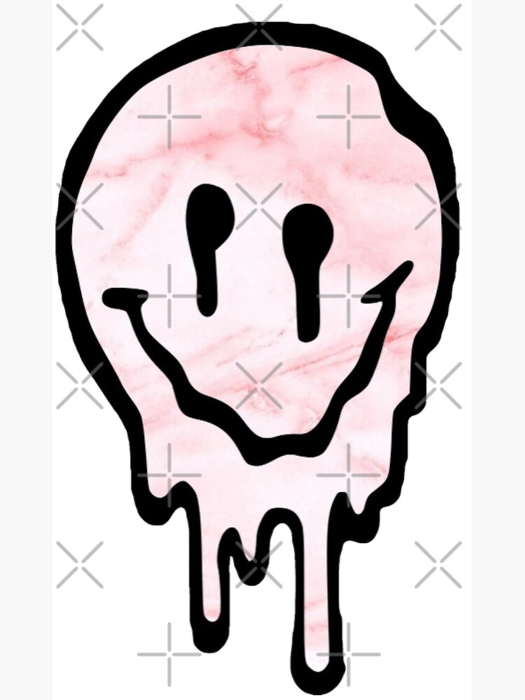 "Pink Marble Drippy Smiley Face" Poster for Sale by lolsammy910 | Redbubble