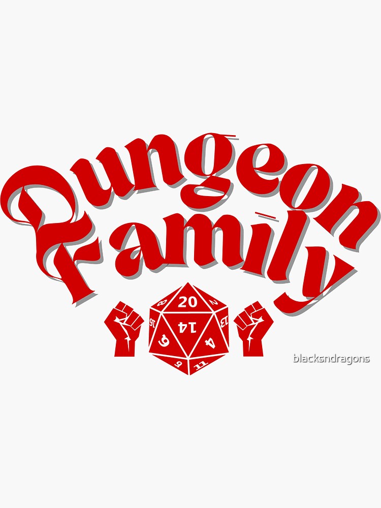 "Dungeon Family DND Logo" Sticker for Sale by blacksndragons | Redbubble