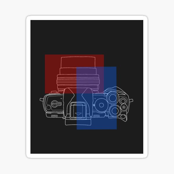 "Camera - Red + Blue" Sticker for Sale by joehort0n | Redbubble