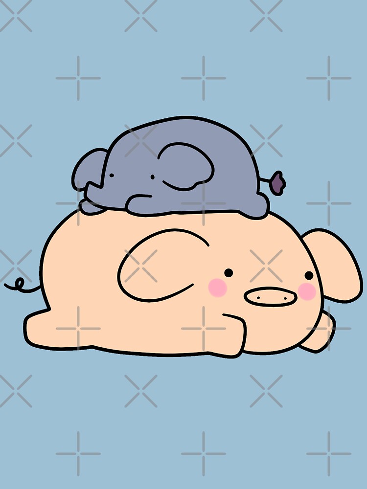 "Little Elephant and Pig" T-shirt for Sale by SaradaBoru | Redbubble ...