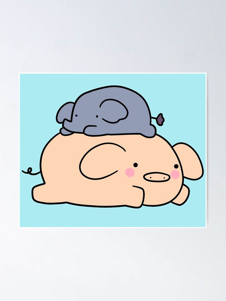 "Little Elephant and Pig" Poster by SaradaBoru | Redbubble