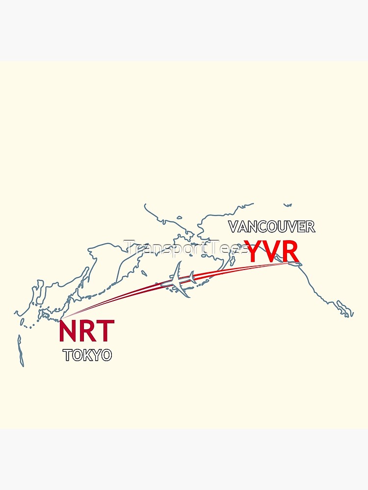 "YVR-NRT Map" Poster for Sale by TransportTees | Redbubble