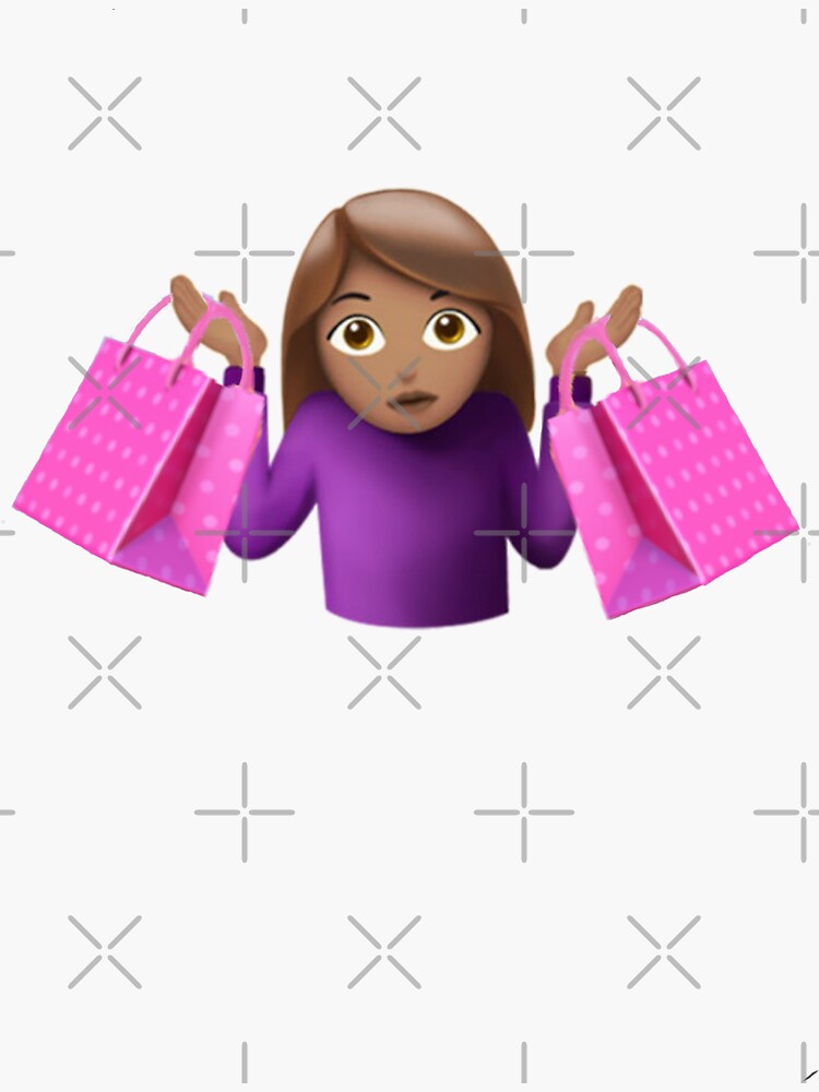 "Shopping girl Emoji (Emoji Capsule)" Sticker for Sale by CapsuleStudio ...
