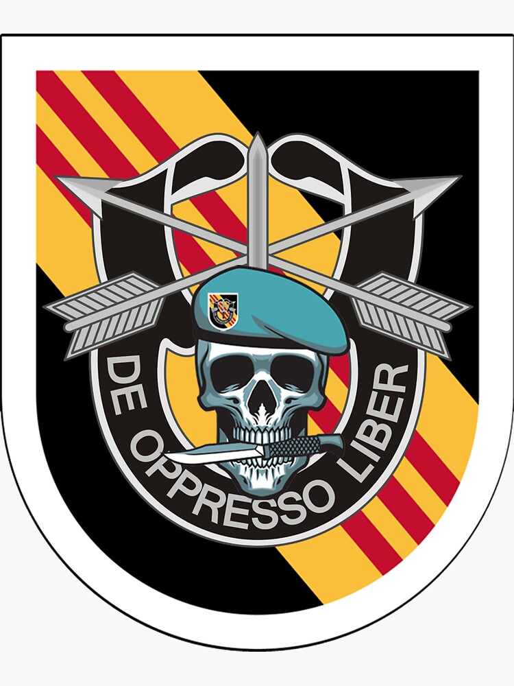 "US Army 5th Special Forces Group Skull US Flag Vintage "De Oppresso ...