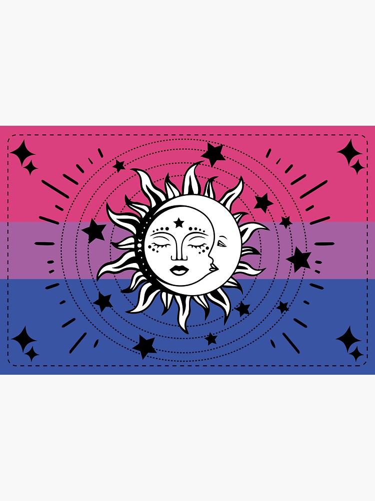 "Bi Flag Sun and Moon" Sticker for Sale by broadwaycantdie | Redbubble