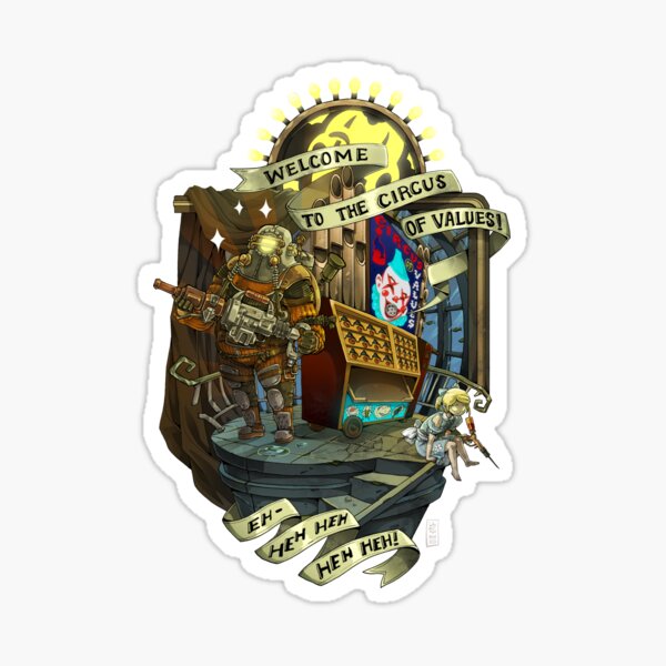 "Circus of Values" Sticker for Sale by bezzycay | Redbubble