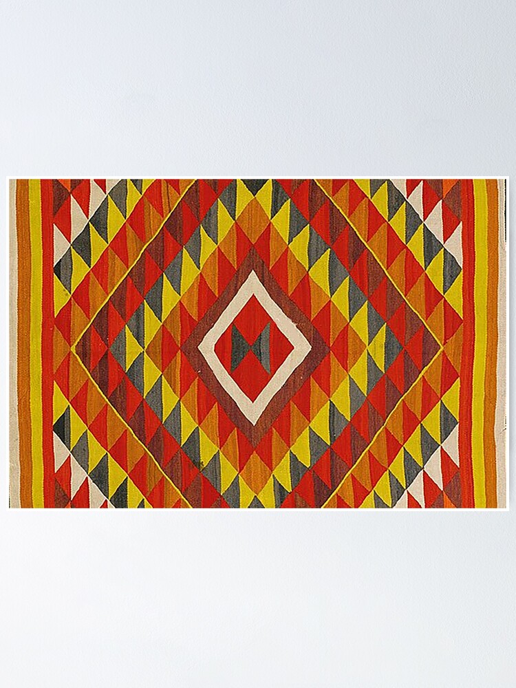 Póster «manta navajo, arte del sudoeste, arte nativo americano, arte ...