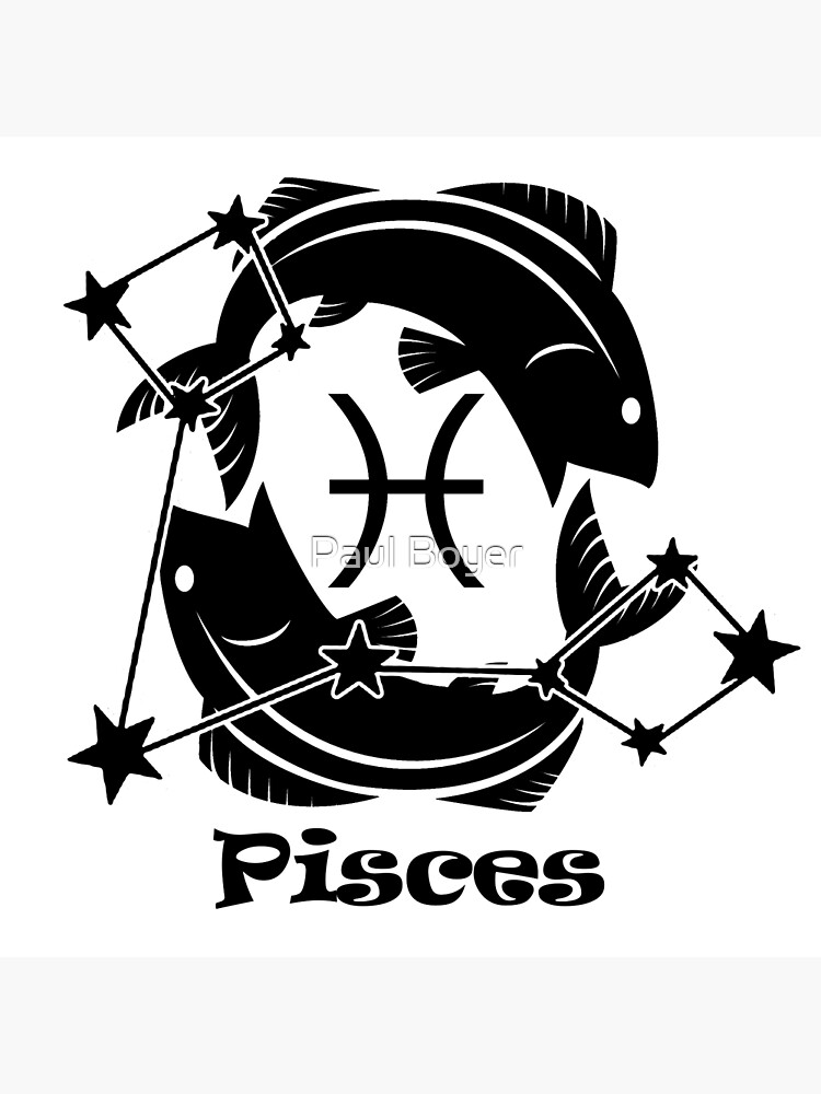 Lámina fotográfica «Piscis - Símbolo de la astrología del zodíaco con ...