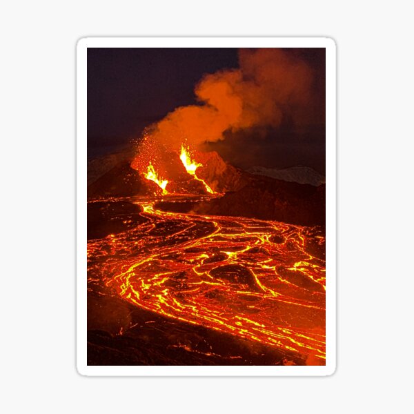 "Copy of Volcano eruption Iceland 2021" Sticker for Sale by ...