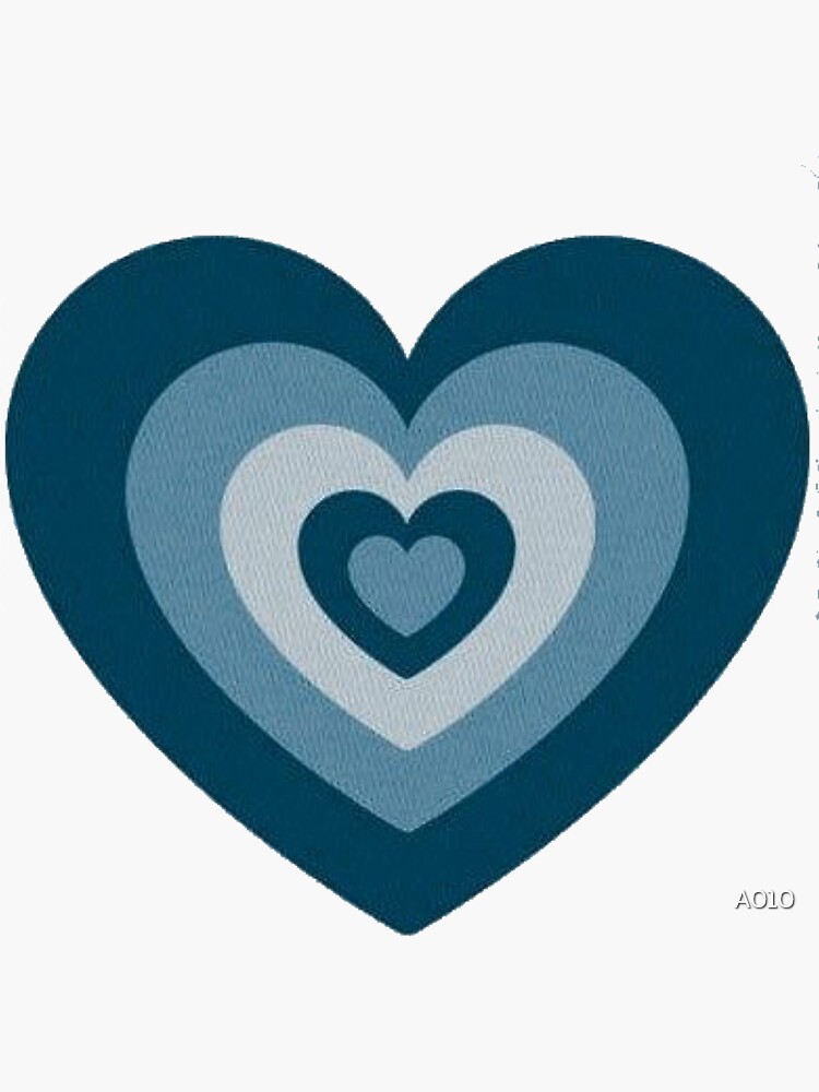 "Blue heart" Sticker by A010 | Redbubble