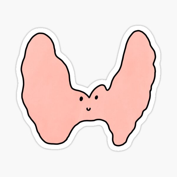"Cute Pink Thyroid" Sticker for Sale by EuropaPrints | Redbubble