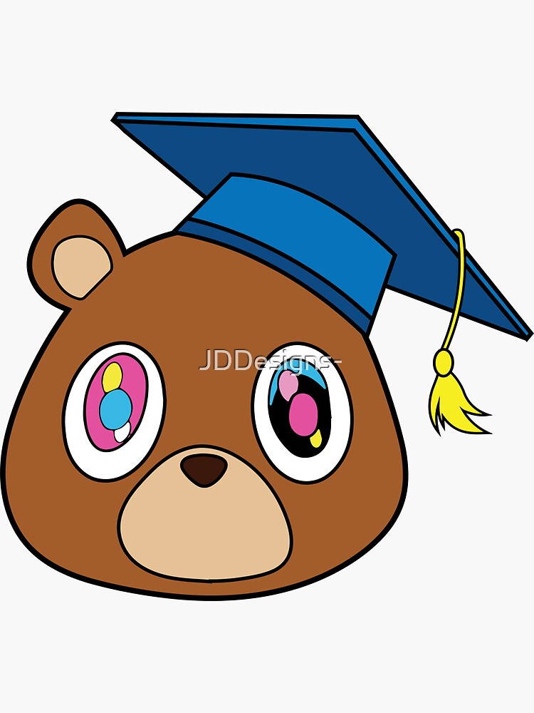 "Kanye Graduation Bear" Sticker by JDDesigns- | Redbubble