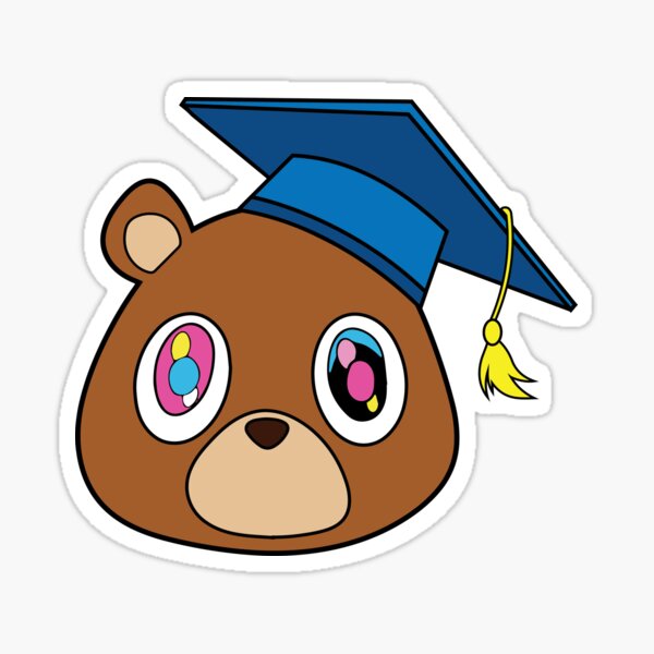 "Kanye Graduation Bear" Sticker by JDDesigns- | Redbubble