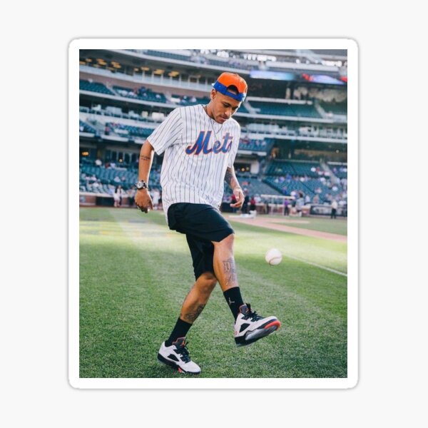 "Neymar Jr Mets Retro Juggling Baseball" Sticker by ijdesigns | Redbubble