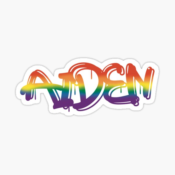 "Aiden name" Sticker for Sale by Skyebeari | Redbubble