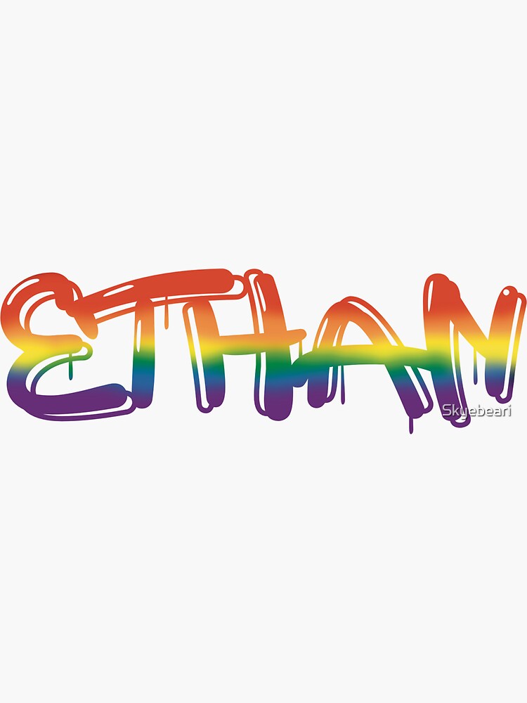 "Ethan name" Sticker for Sale by Skyebeari | Redbubble