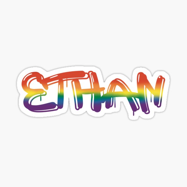 "Ethan name" Sticker for Sale by Skyebeari | Redbubble