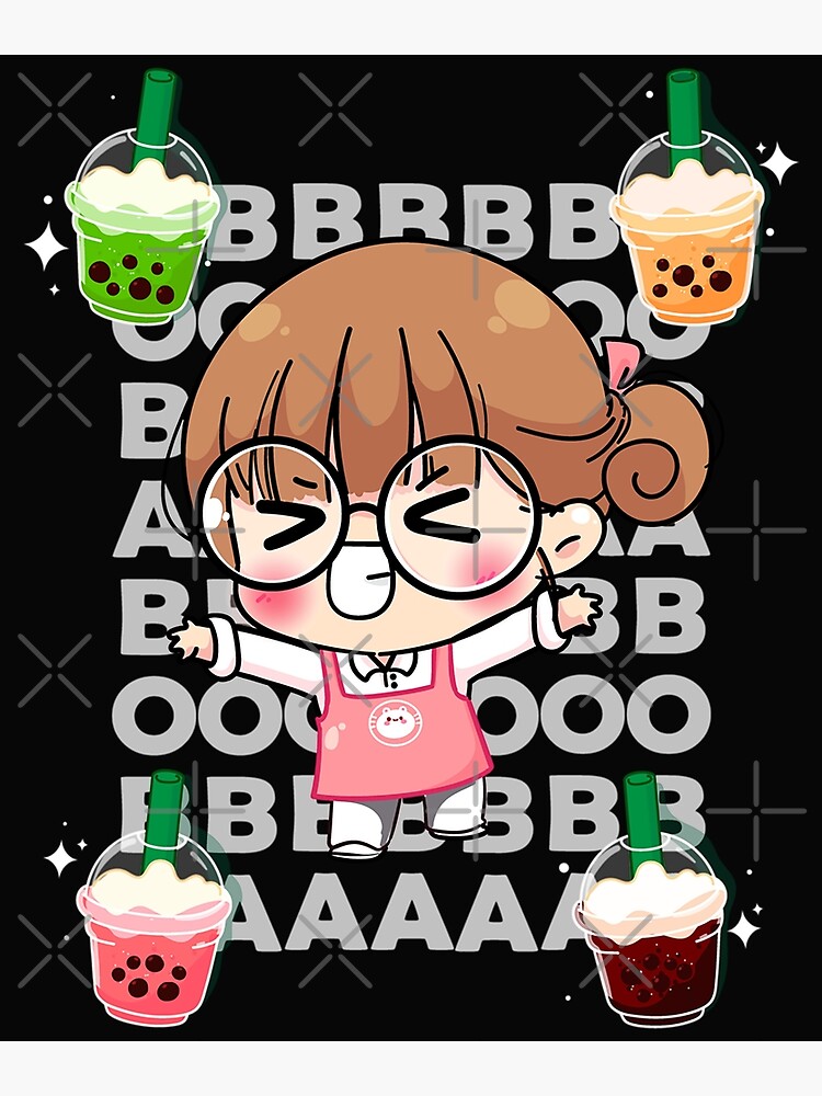 "Kawaii Boba Tea Bubble Tea Anime Kawaii Neko t-shirt" Art Print for ...