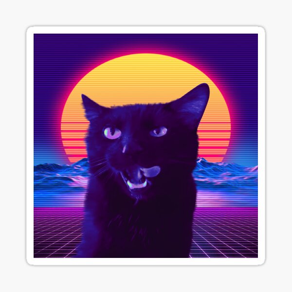 "Outrun Chilli the Black Cat" Sticker by Bshway | Redbubble