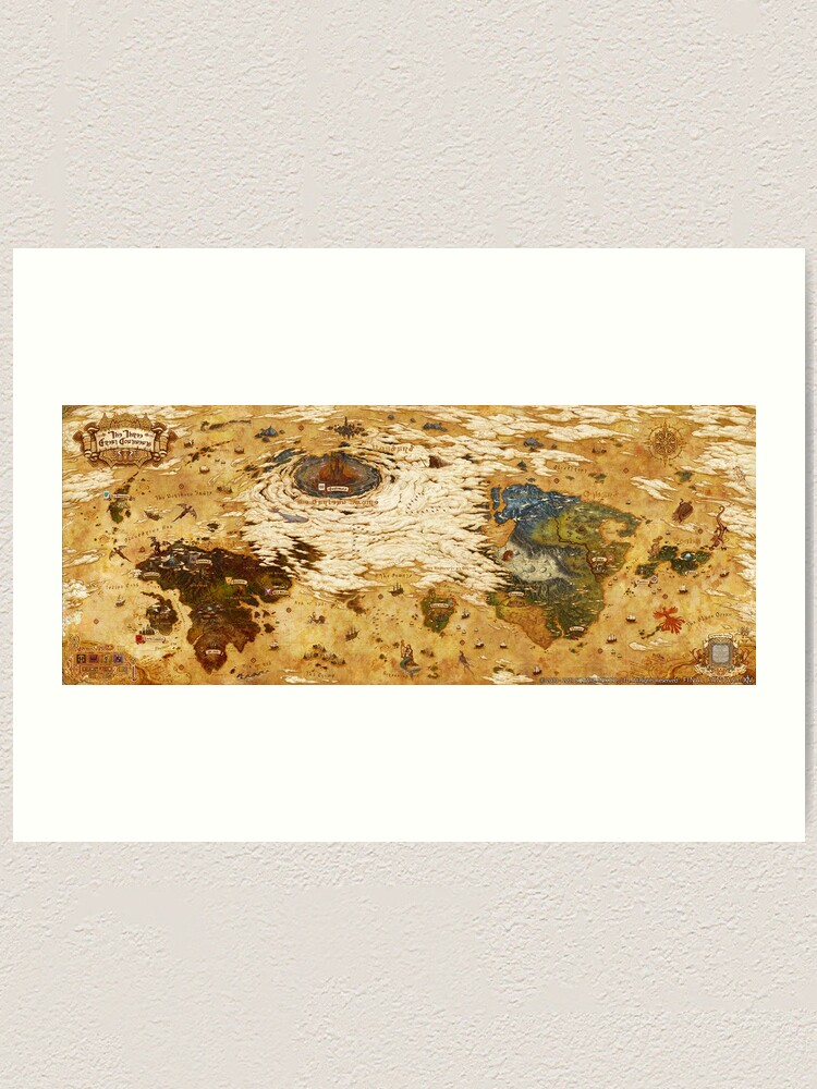 "FFXIV New Updated World Map Hydaelyn Eorzea" Art Print for Sale by ...